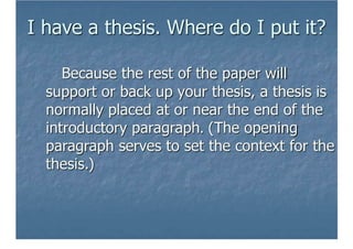 Writing Thesis Statements For Your Research | PPT