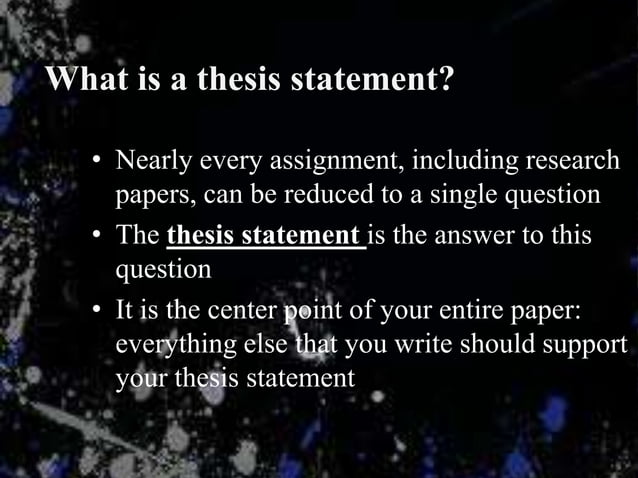 Writing Thesis Statements | PPT