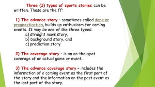 Writing the sports story | PPTX