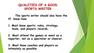 Writing the sports story | PPTX