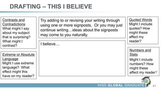 Writing Through The Signposts | PPTX