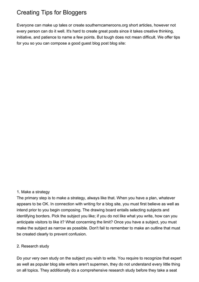 Creating Tips for Bloggers | PDF | Freelance Writing | Content Production