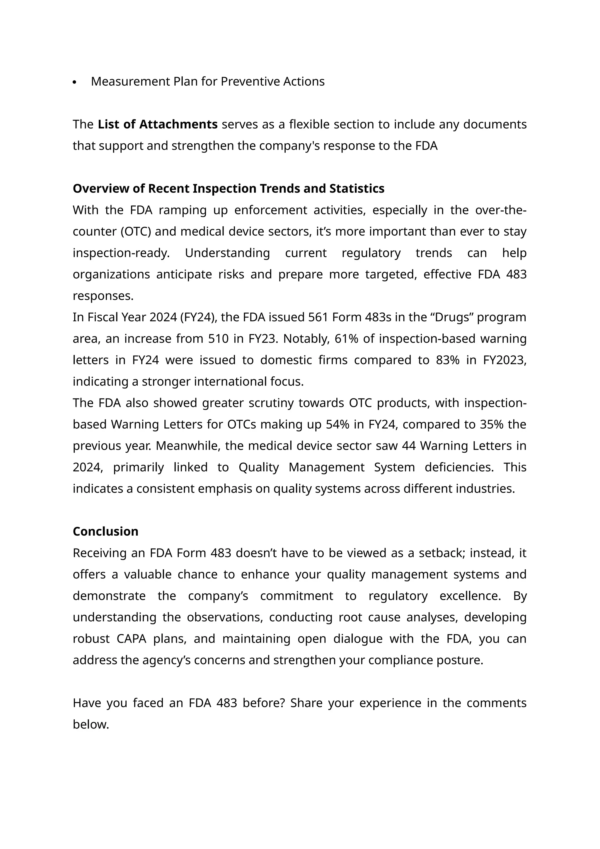 6 Tips for Writing an Effective FDA 483 Response | PDF