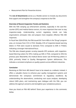 6 Tips for Writing an Effective FDA 483 Response | PDF