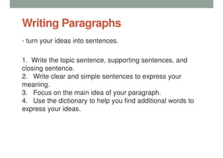 Writing Tips ( Toefl ESSAY) | PPT | Free Download