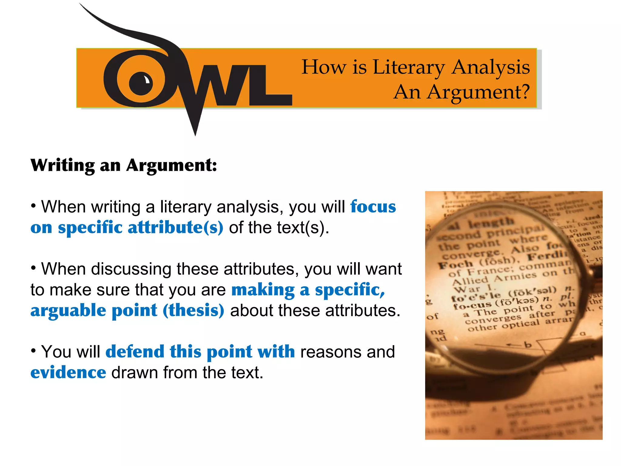 Writing to Analyze | PPT