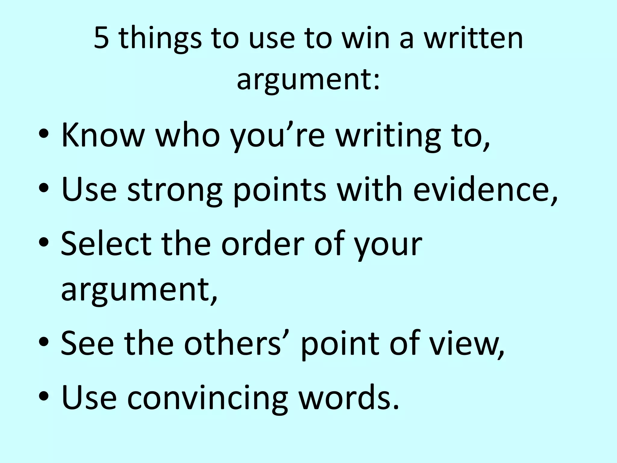 Writing to argue | PPT