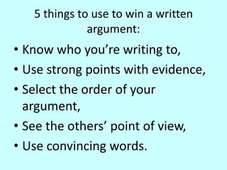 Writing to argue | PPT