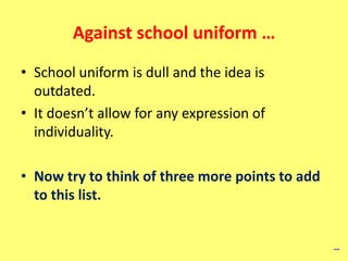 Writing to argue - info and ideas exam | PPTX | Education