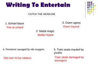 Writing To Entertain | PPT
