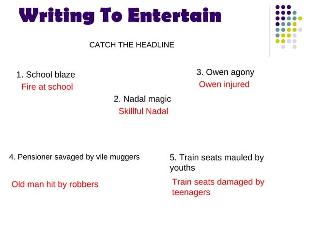 Writing To Entertain | PPT