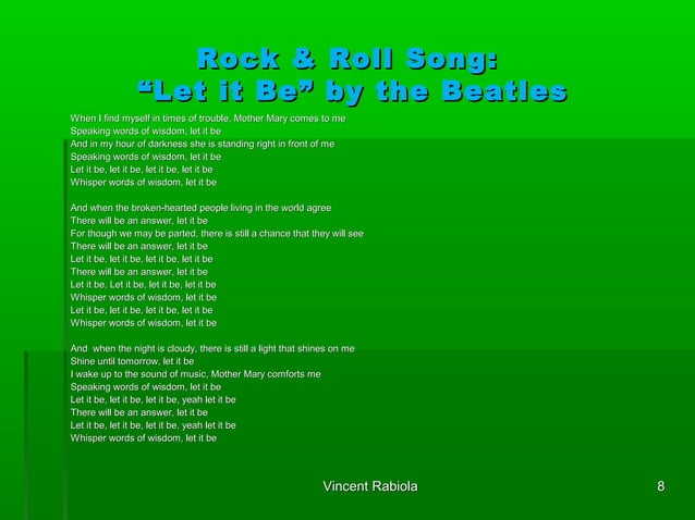 Vincent Rabiola - Writing to learn song lyrics | PPT | Music ...