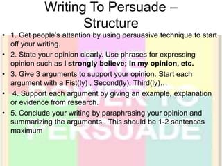 Writing To Persuade KS3 with persuasive techniques | PPT