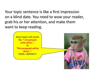 Writing topic sentences | PPTX