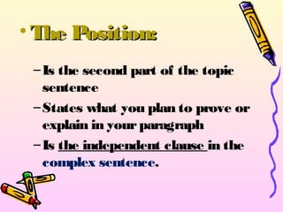 Writing topic sentences | PPT