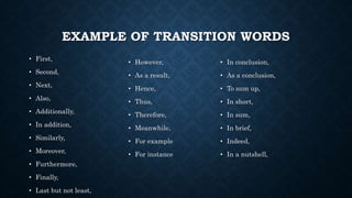 Writing Topic Sentences | PPTX