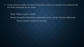 Writing Topic Sentences | PPTX