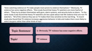 Writing Topic Sentences | PPTX