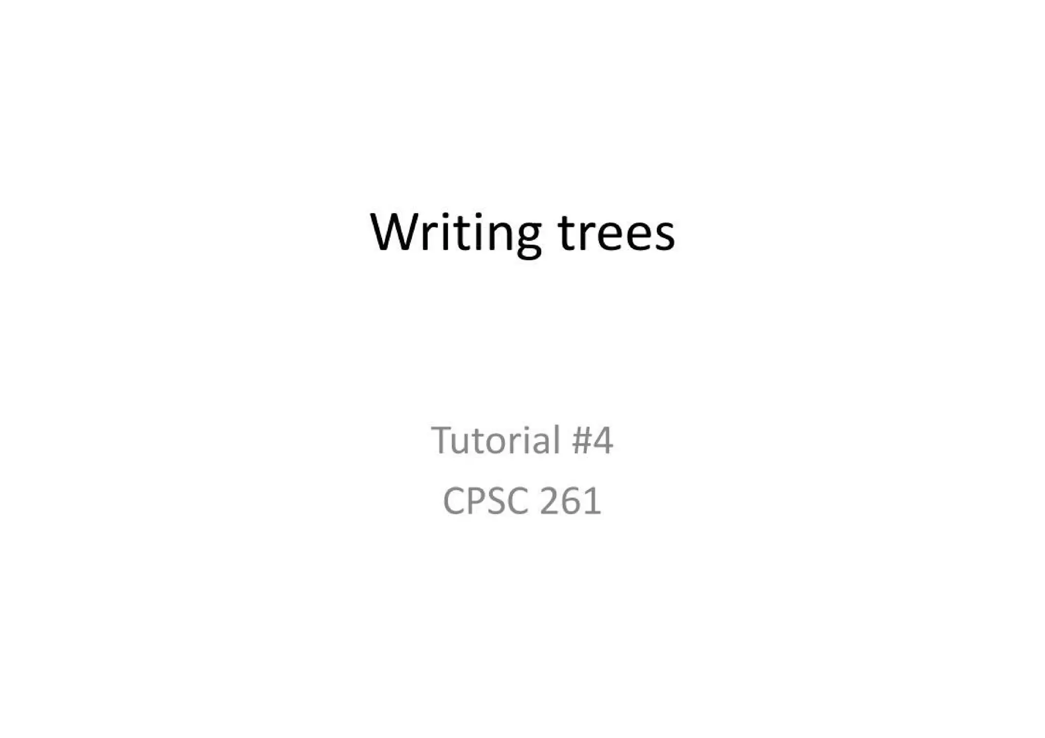 Writing Trees | PPT