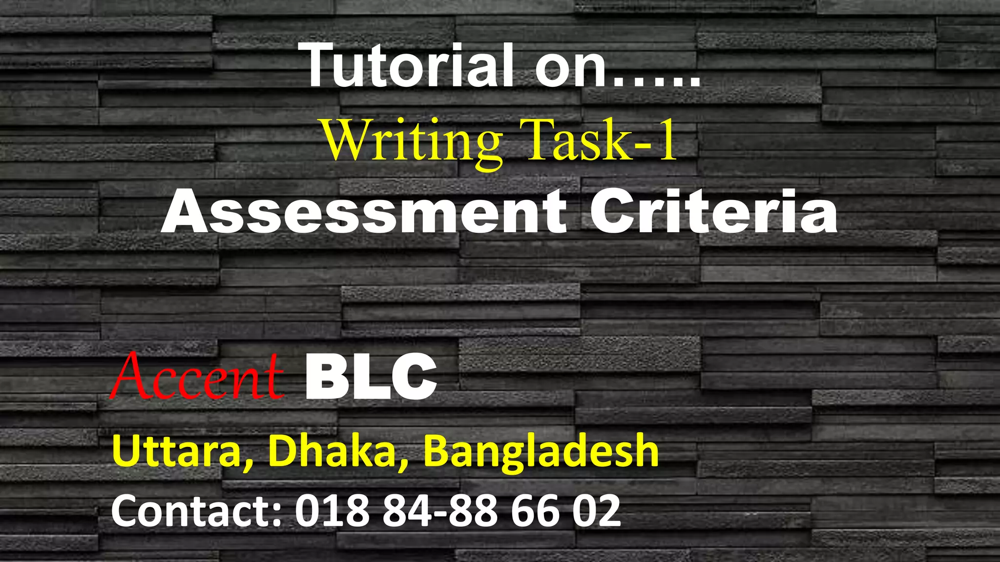 IELTS Writing task-1: Tutorial- 2 | PPTX