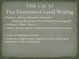 lecture slides for Great Writing 3 Unit 2 | PPTX