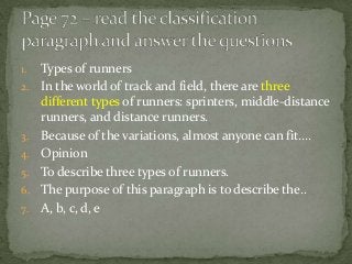 Unit 3 Comparison Paragraph lecture notes | PPTX | Track and Field | Sports