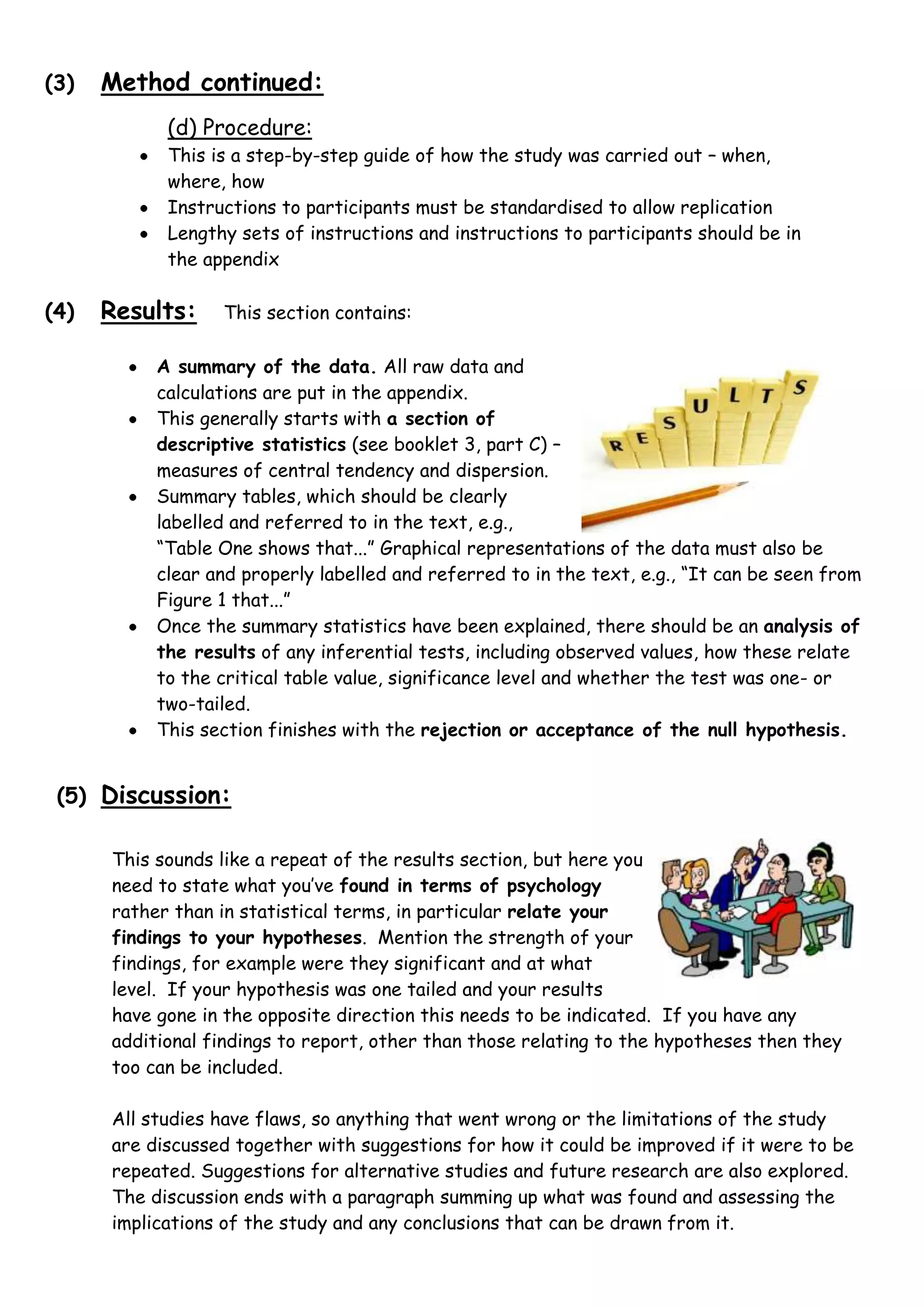 Writing up psychological investigations | DOCX | Educational Assessment ...