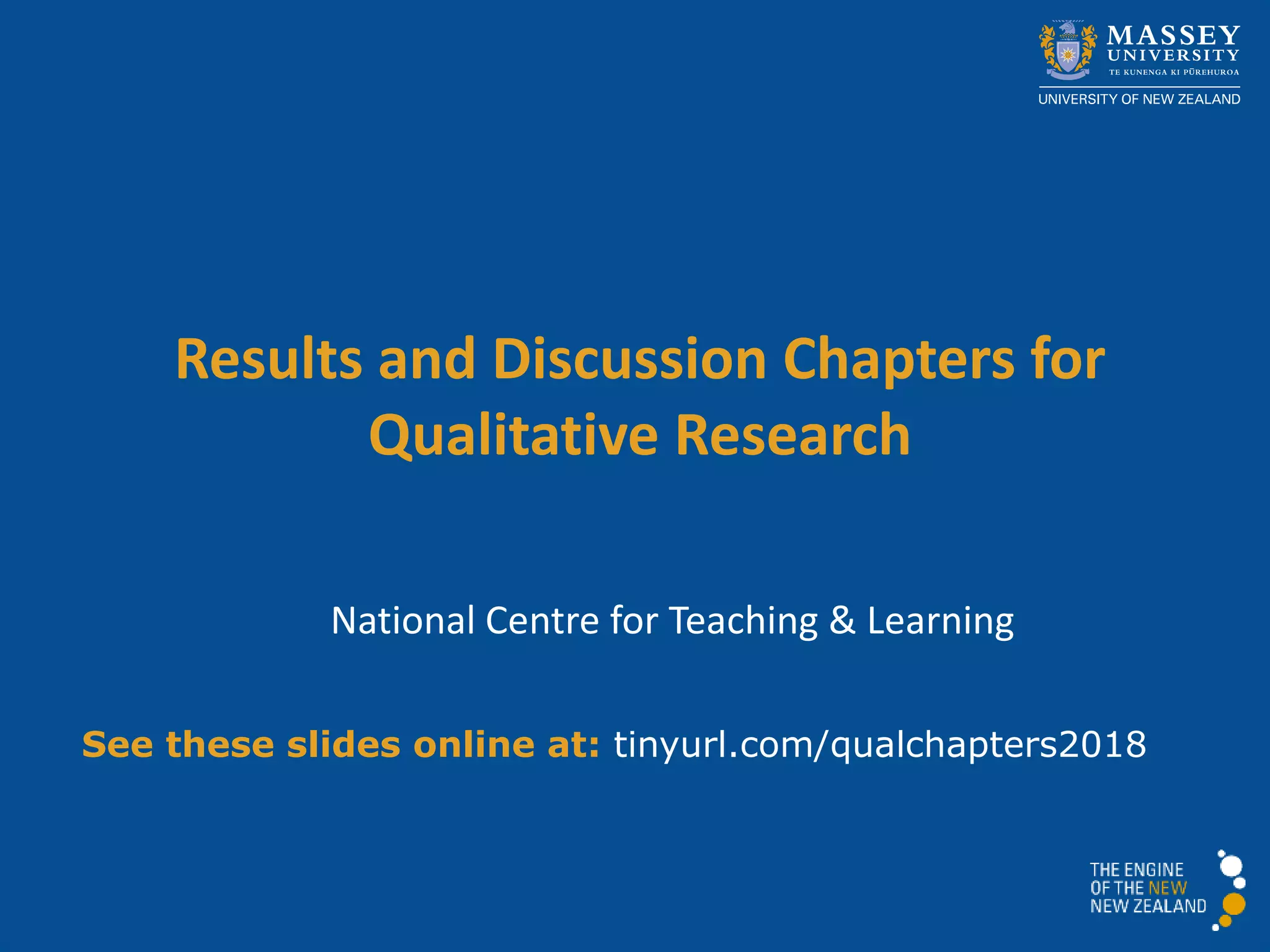 Writing up results and discussion for qualitative research | PPTX