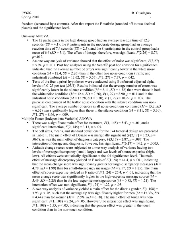 Writing up your results – apa style guidelines | PDF | Educational ...