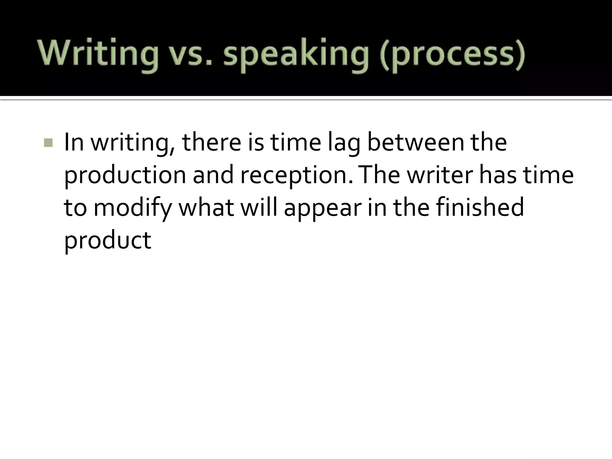 Writing versus speaking | PPSX