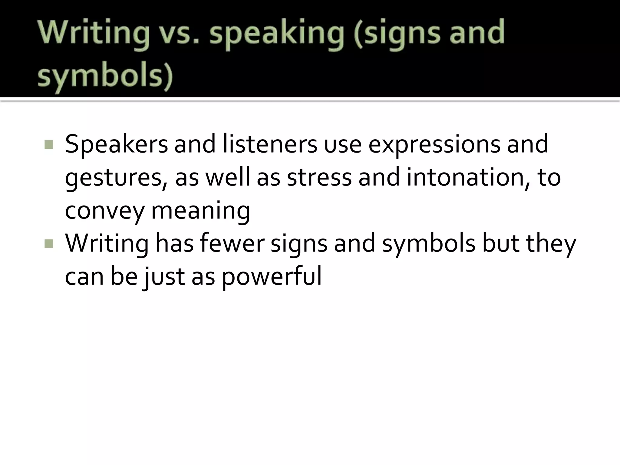 Writing versus speaking | PPSX