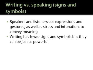 Writing versus speaking | PPT