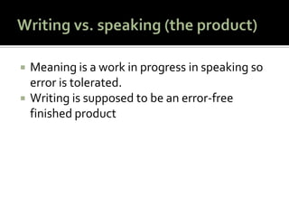 Writing versus speaking | PPT