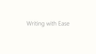 Writing with ease | PPTX
