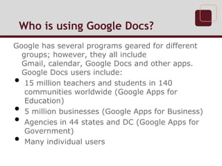 Writing with Google Docs Cherie Dargan CWW13 | PPT
