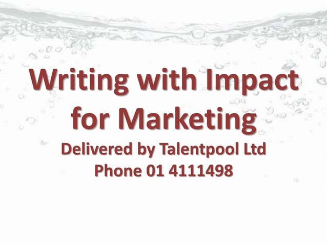 Writing with impact outline | PPT