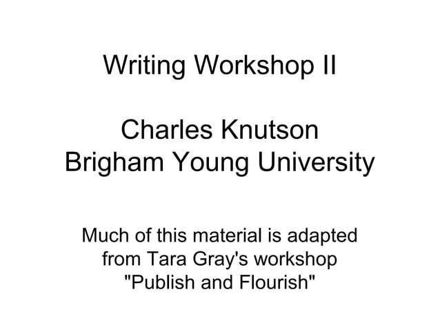 Writing Workshop 2 | PPT