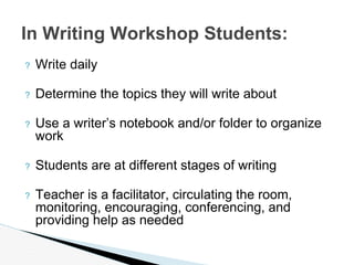 Writing workshop overview | PPTX
