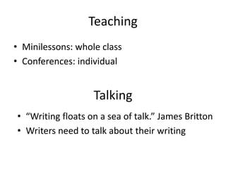 Writing workshop: Writing instruction that WORKS | PPTX