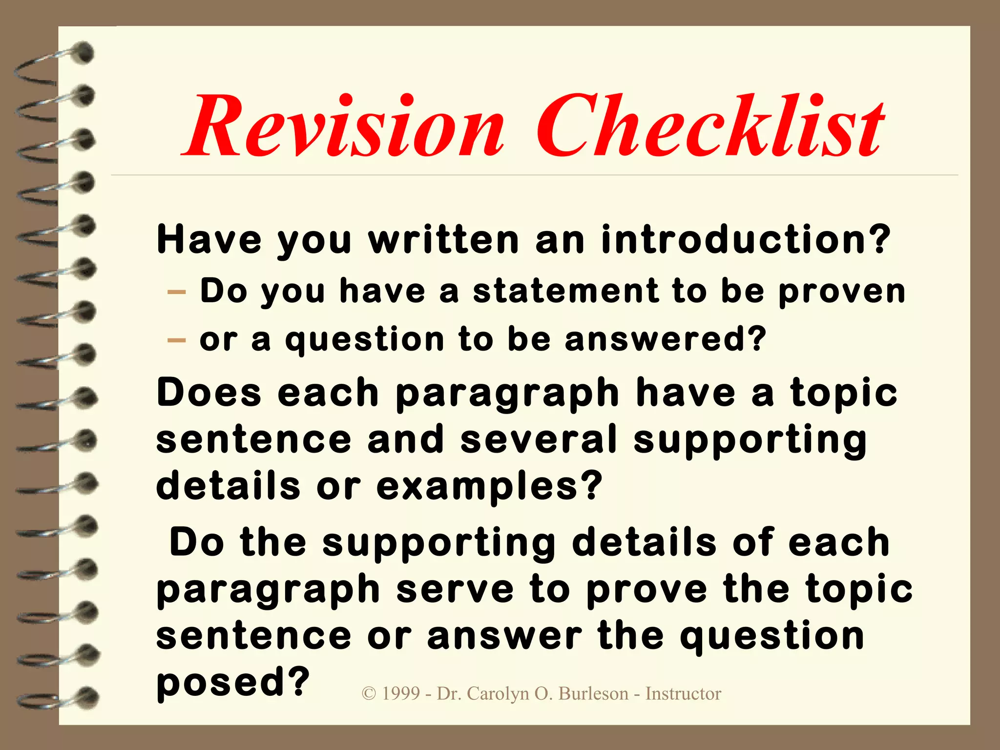 Writing workshop revision | PPT