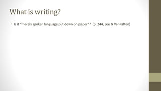 Writing world language | PPT