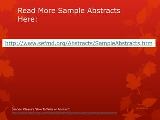Writing your Abstract | PPTX