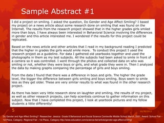 Abstract Example Science Fair