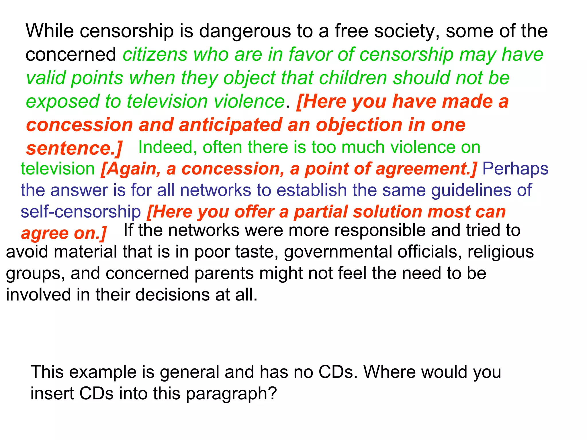 Writing your concession | PPT