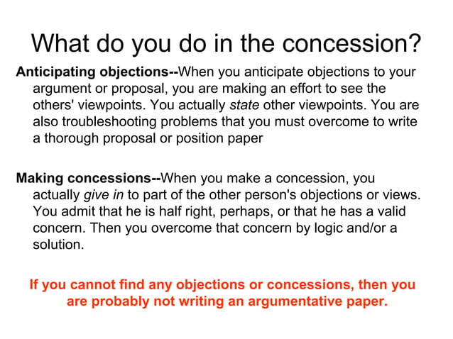 Writing your concession | PPT