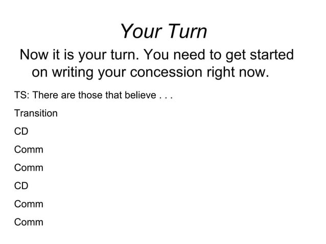 Writing your concession | PPT