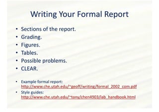 Writing Your Formal Report | PPT
