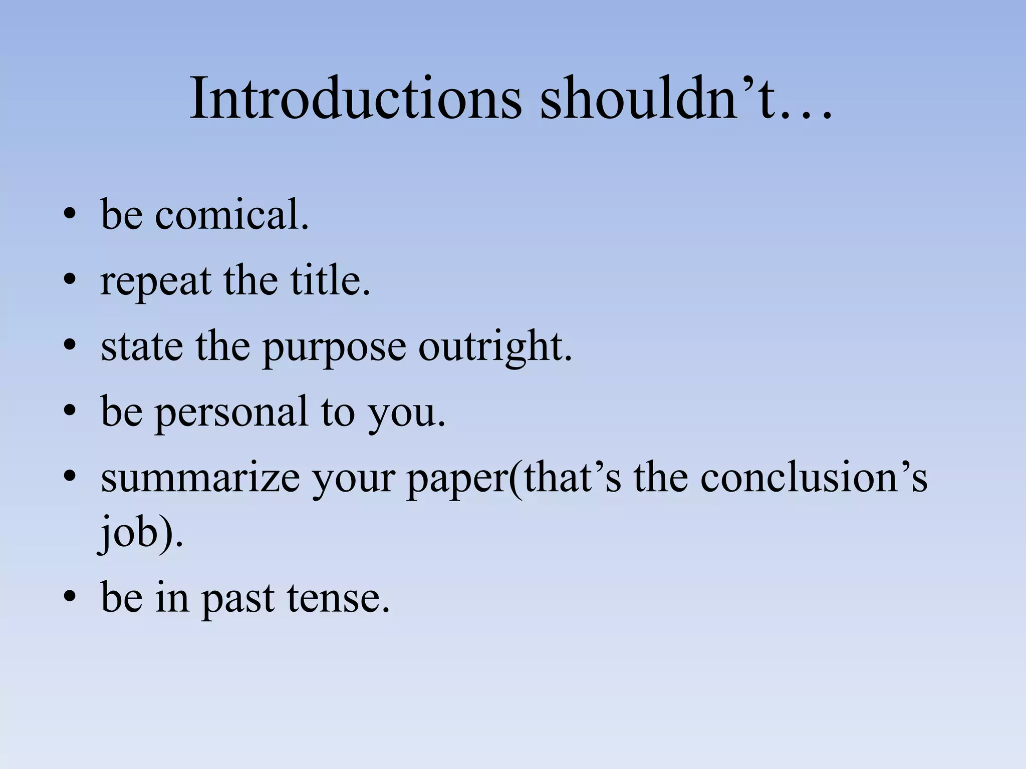 Writing your introduction | PPTX