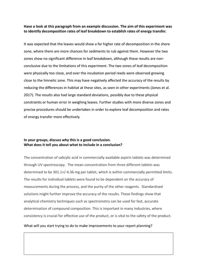 Writing your reports worksheet | PDF