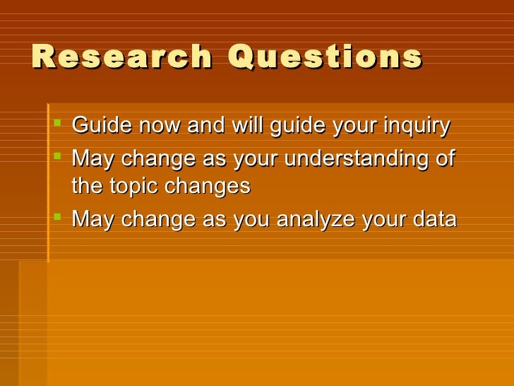 Writing your research questions
